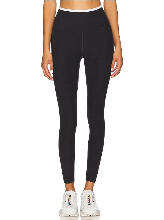 Year Of Ours Stretch Legging In Black - Heather Black & White