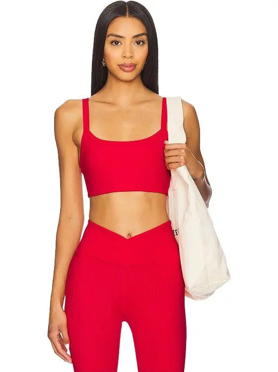 Year Of Ours Ribbed 2.0 Bralette In Red - Cherry