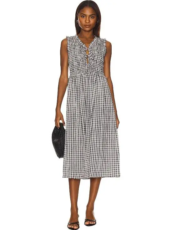 Rails Adine Midi Dress - Ash Seersucker