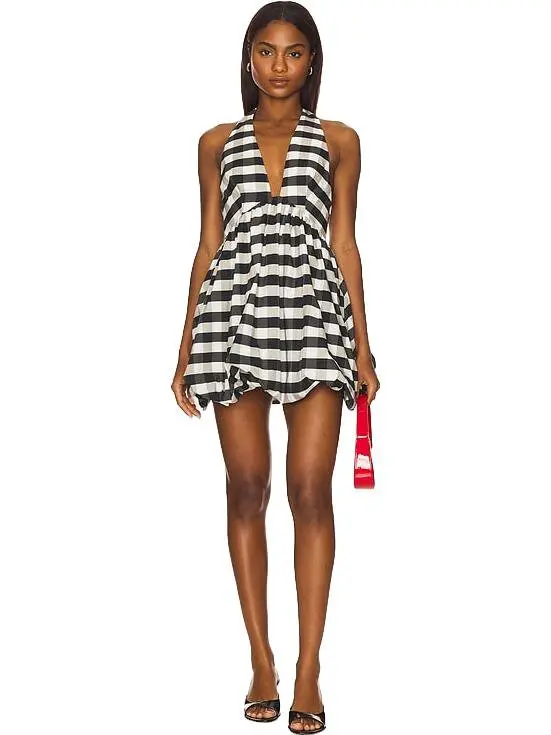 LOVERS AND FRIENDS Quincy Mini Dress - Black & Ivory Gingham