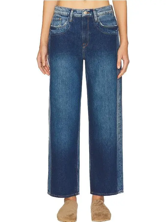 TRIARCHY Kelly Cropped Mid Rise Straight Jeans - Shadow Indigo