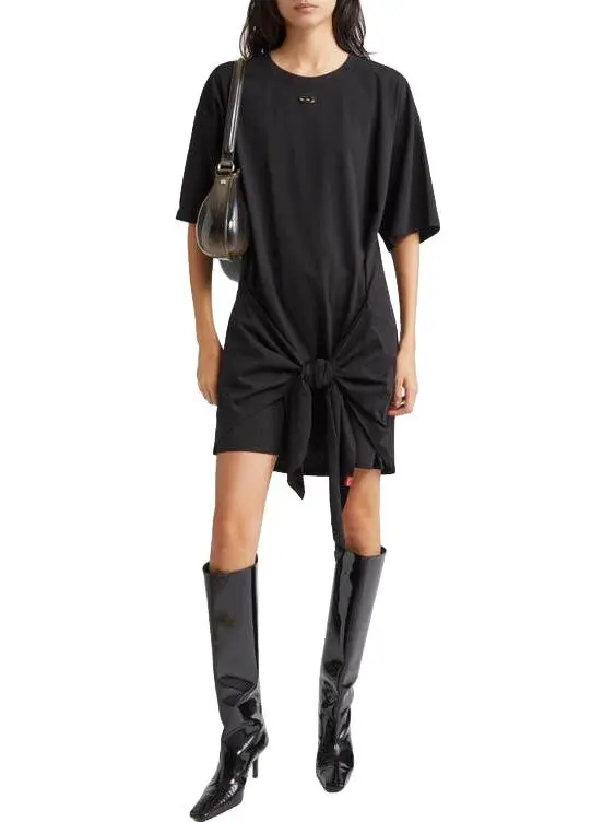 DIESEL® Oval D Cutout T-shirt Dress - Deep Black