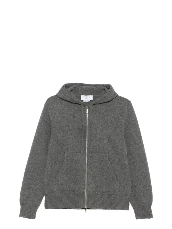 Thom Browne Intarsia Zip-up Hoodie - Grey