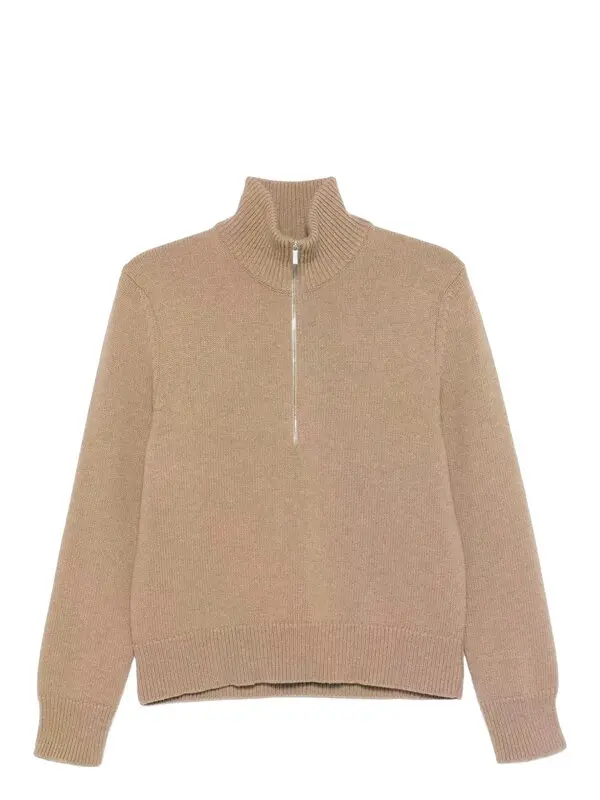 Thom Browne Intarsia Half-zip Sweater - Brown