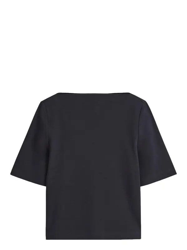 Cos Boat-neck Cotton T-shirt - Navy