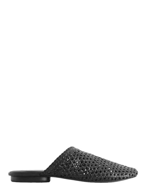 Cos Braided Leather Mules - Black