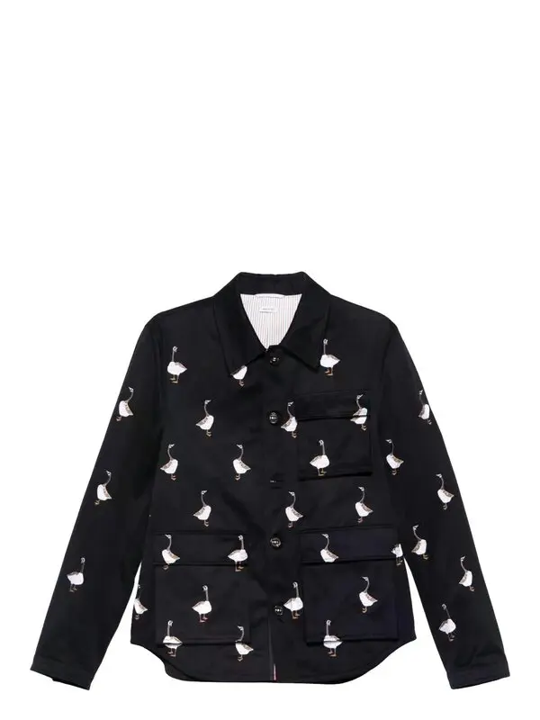 Thom Browne Embroidered-motif Jacket - Blue