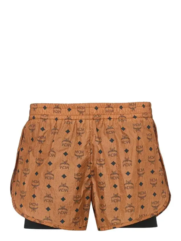 Mcm Monogram Print Econyl® Shorts - Brown