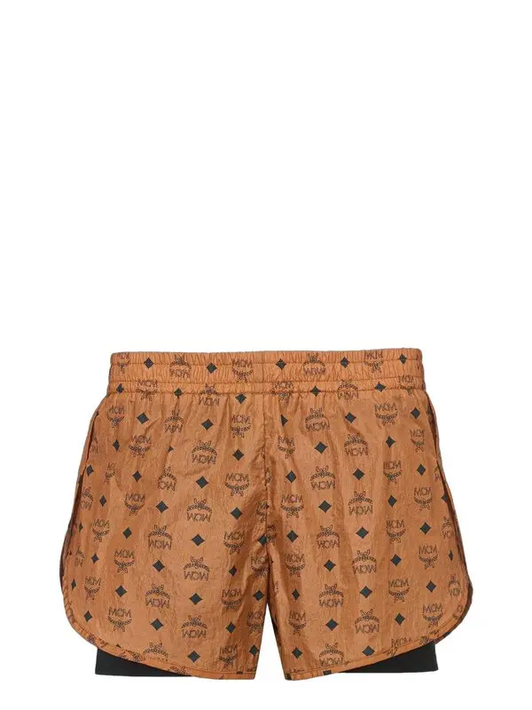 Mcm Monogram Print Econyl® Shorts - Brown