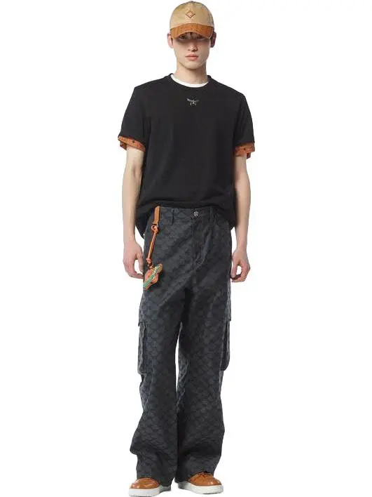 Mcm Essential Logo Print T-shirt In Organic Cotton - Black