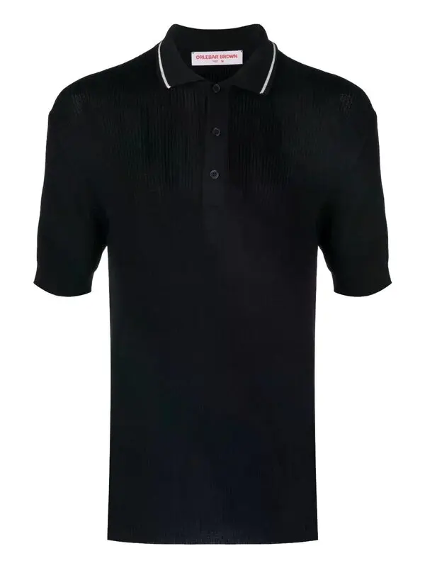 Orlebar Brown Knitted Polo Shirt - Blue