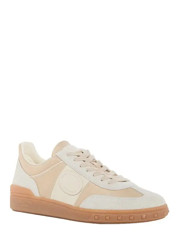 Valentino Garavani Suede And Leather Sneakers - Ivory