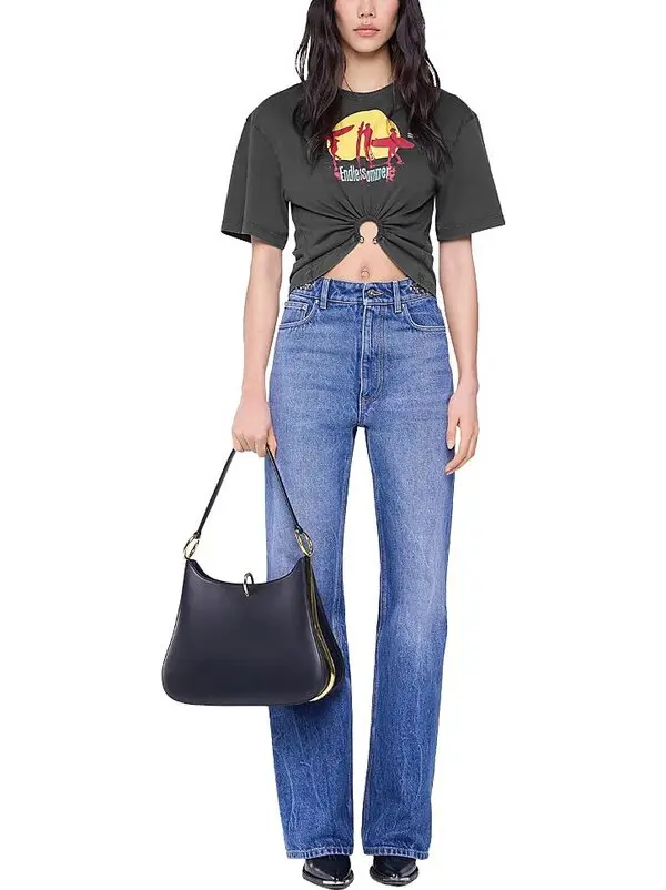 Rabanne O Ring Leather Bag - Black Multi