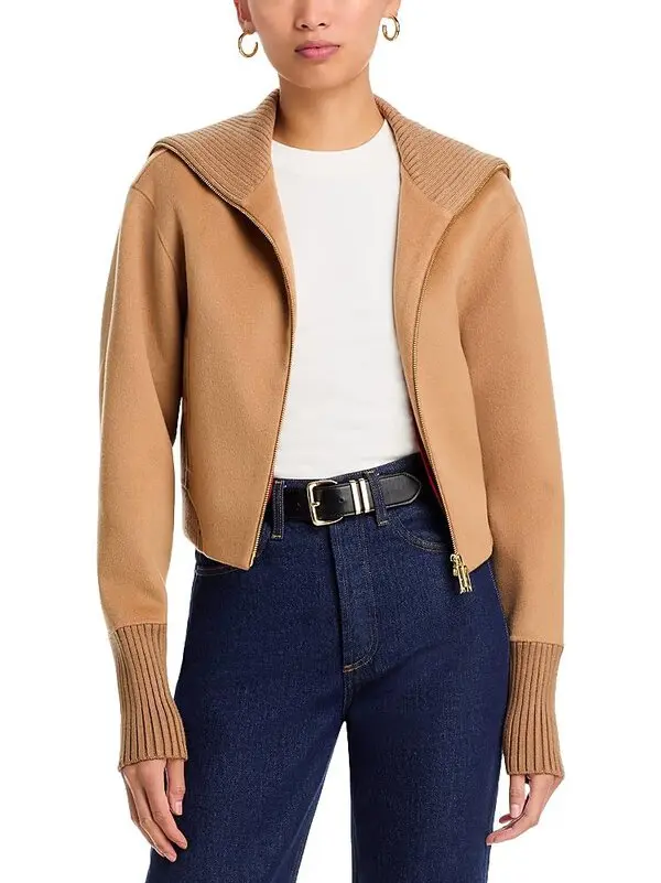 Victoria Beckham Double Faced Bomber Jacket - Camel
