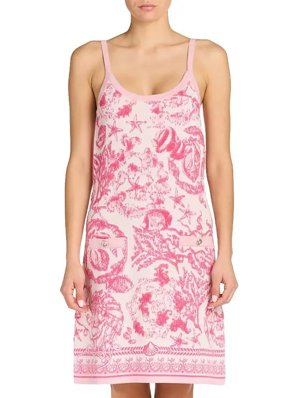 Versace Underwater Barocco Slip Dress - Eggshell+d
