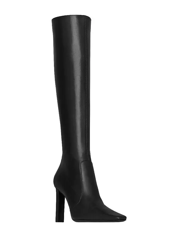 Saint Laurent Francoise Boots In Smooth Leather - Black