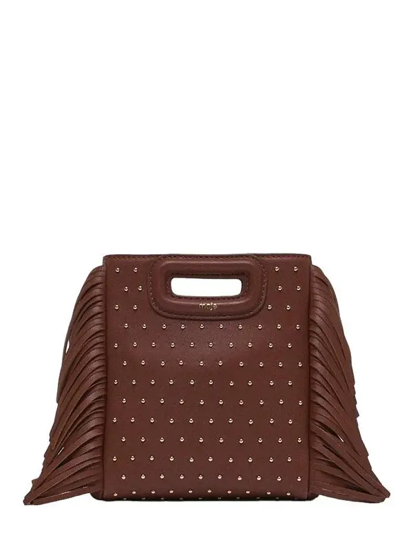 Maje Mini Studded Crossbody Bag - Brown
