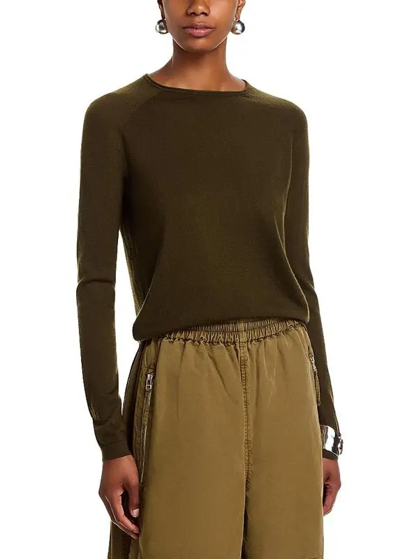 Co Raglan Cashmere Crewneck Sweater - Olive