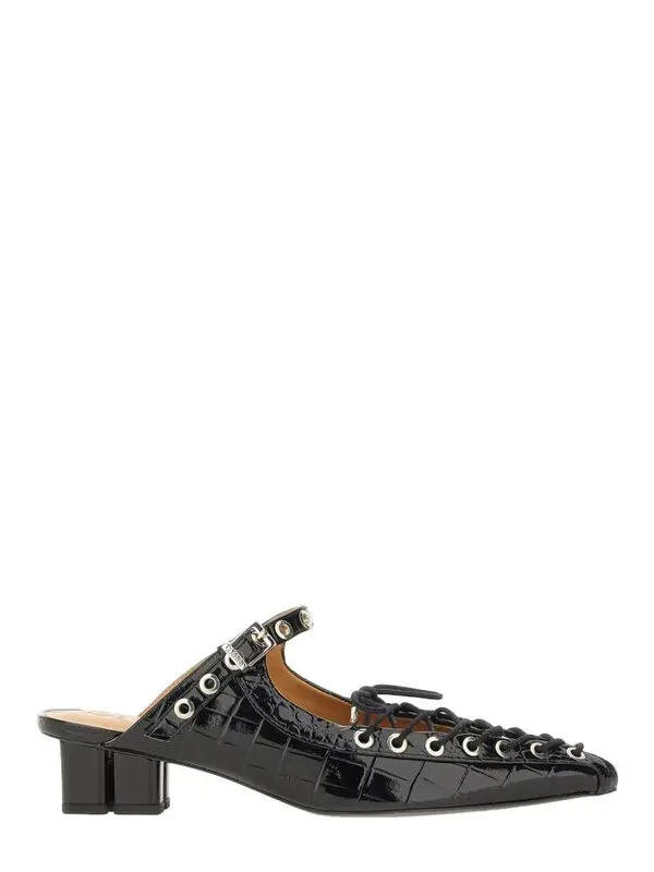 GANNI Mule Lace-up - Black