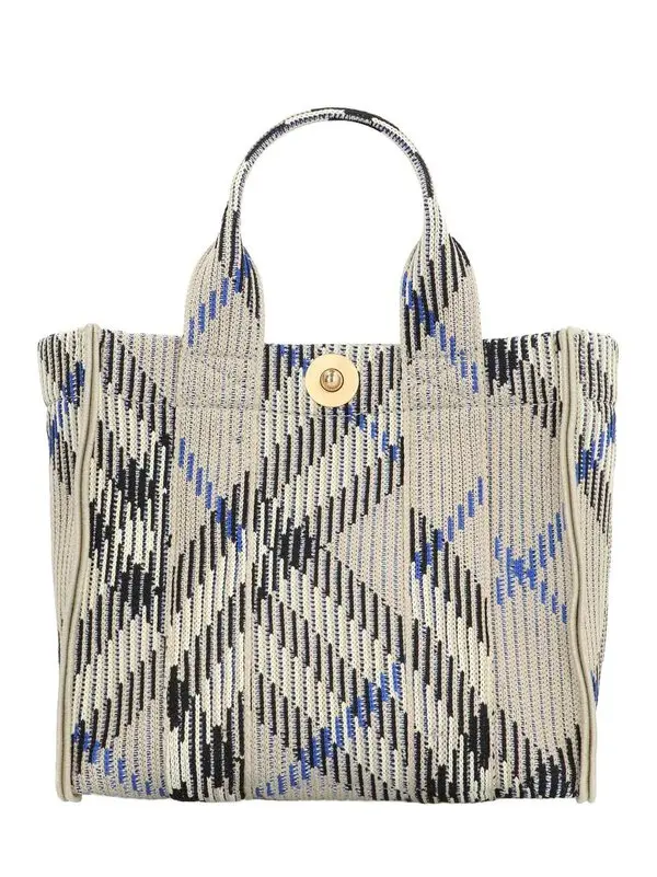 Burberry Check Motif Mini Tote Bag - Beige