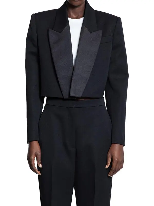 Givenchy Cropped Tuxedo Blazer - Black