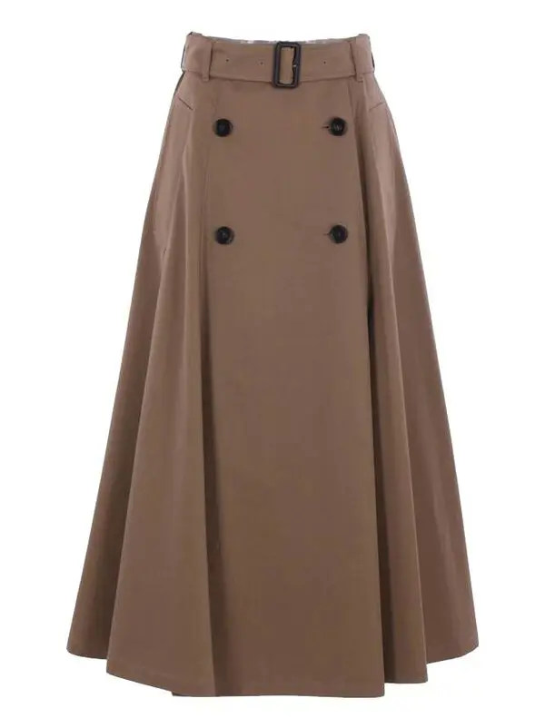 Burberry Midi Skirt - Clay Brown