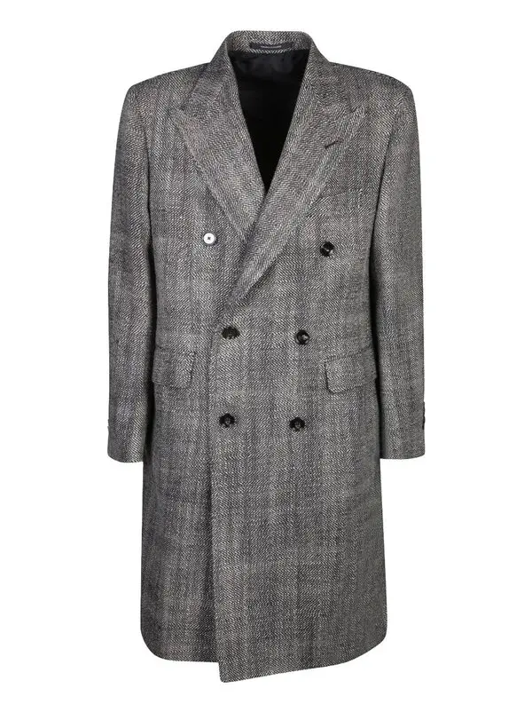 Tagliatore Wool-blend Double-breasted Coat - Black