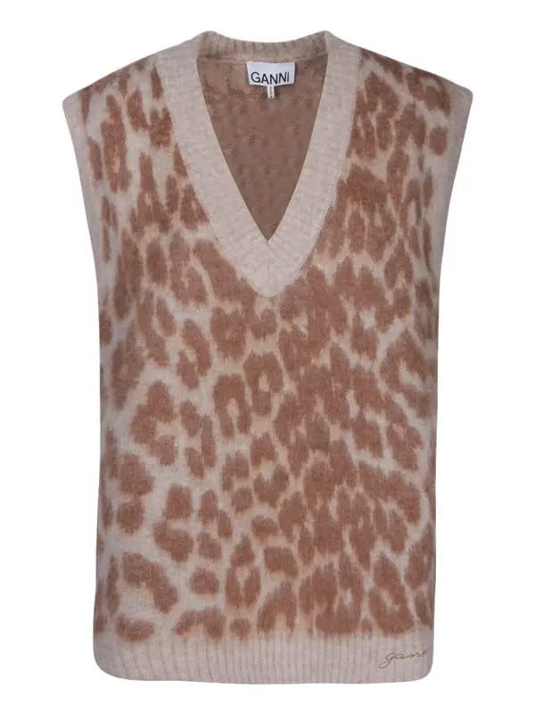 GANNI Oversized Vest - Beige