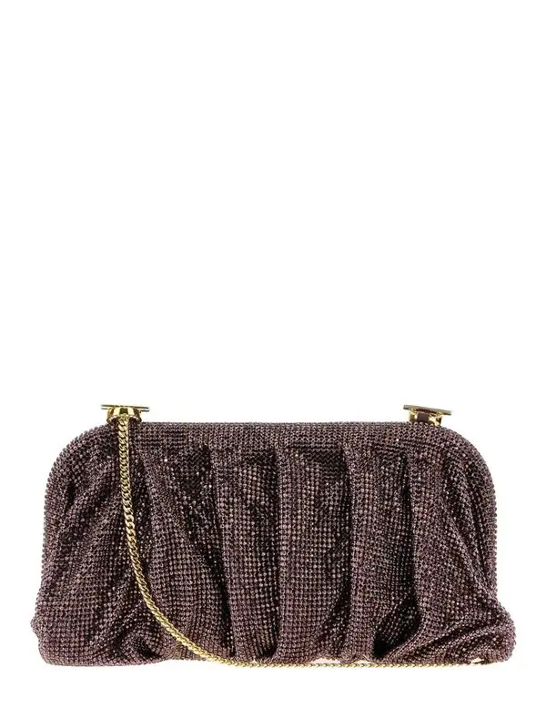 Benedetta Bruzziches Embellished Fabric Venus Clutch - Purple