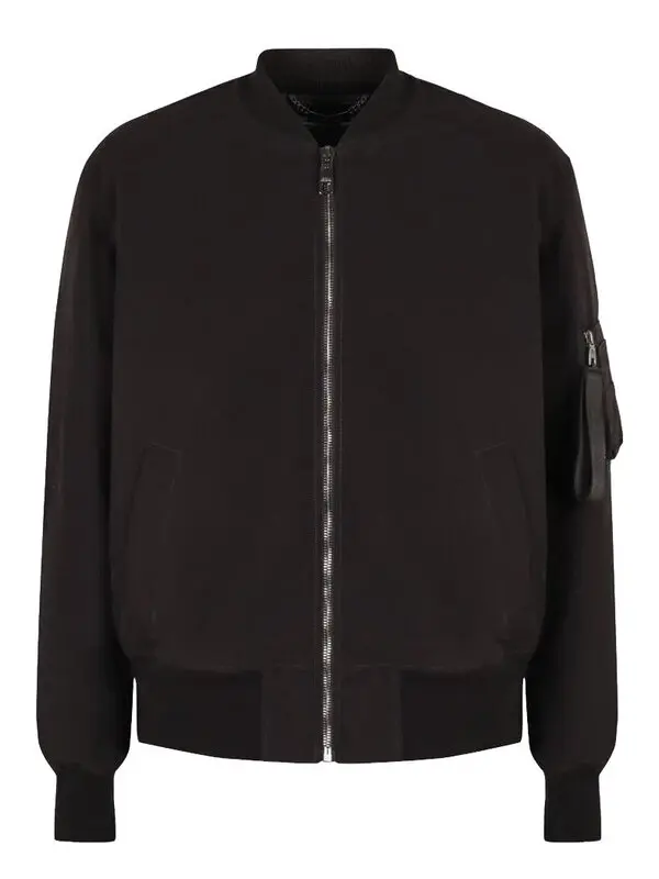 Dolce & Gabbana Bomber Jacket In Technical Fabric - Black