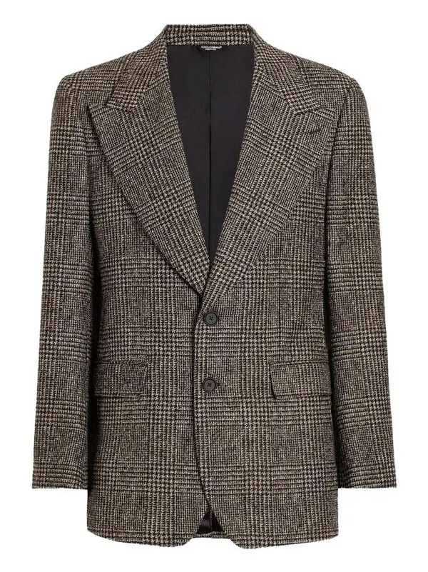 Dolce & Gabbana Check Pattern Jacket - Brown/grey