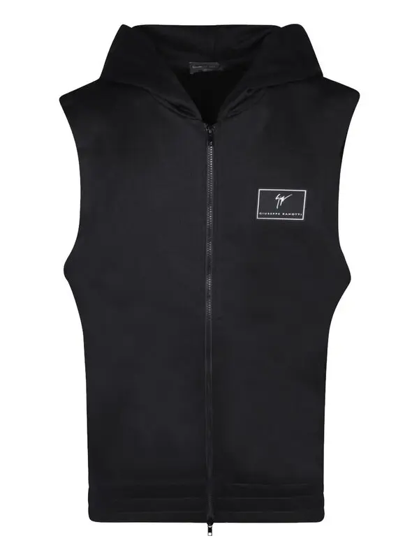 GIUSEPPE ZANOTTI Sleeveless Hoodie - Black