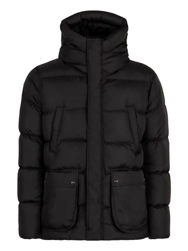 Herno Hooded Nylon Down Jacket - Black