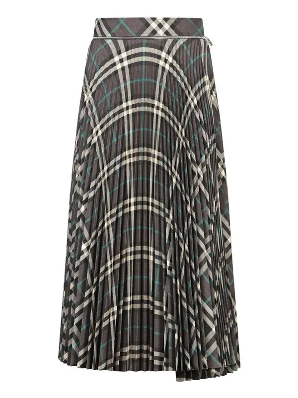 Burberry Pleated Midi Skirt - Black