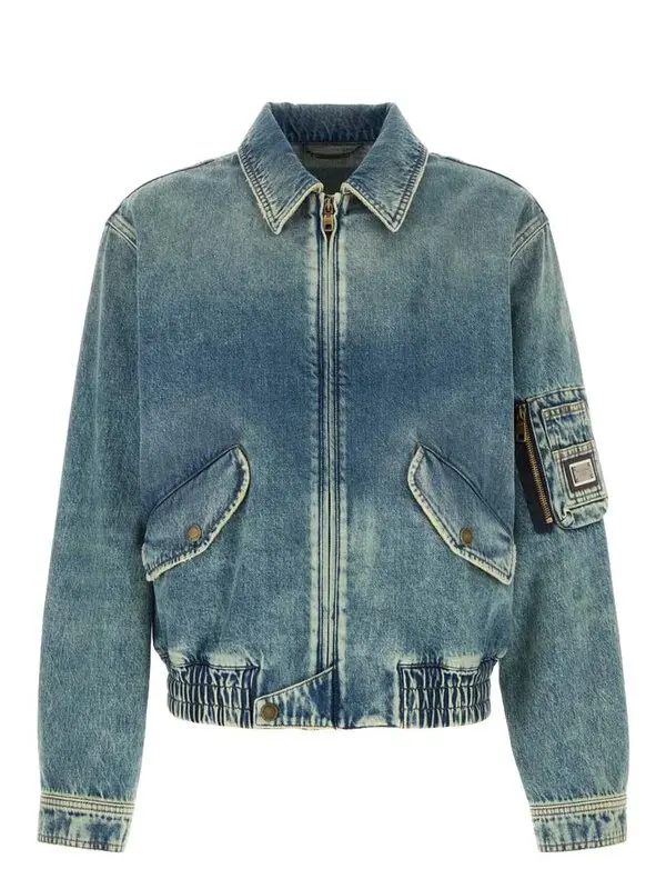 Dolce & Gabbana Denim Bomber Jacket - Blue