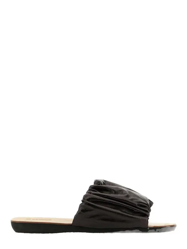 JIL SANDER Leather Slippers - Brown