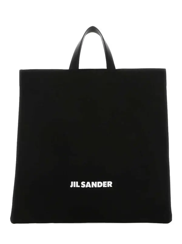 JIL SANDER Canvas Shopper Bag - Black