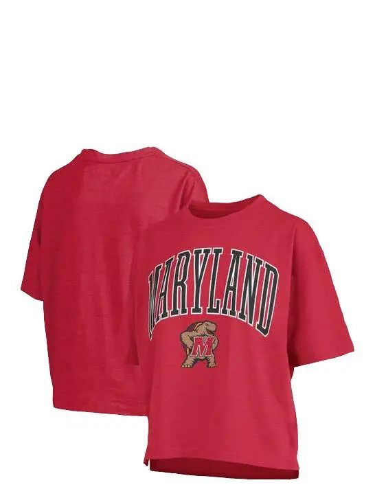 PRESSBOX Maryland Terrapins Nelson Arch Over Logo Slub T-shirt - Red