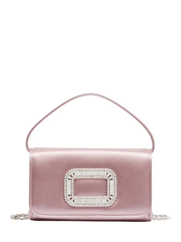 ROGER VIVIER Pilgrim Micro Embellished Satin Vanity Bag - Pink