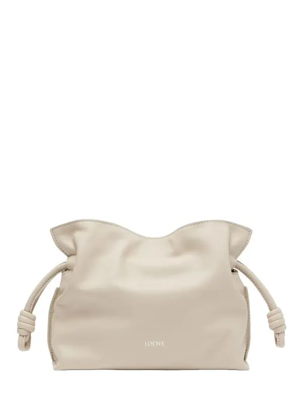 Loewe Flamenco Mini Leather Clutch - White