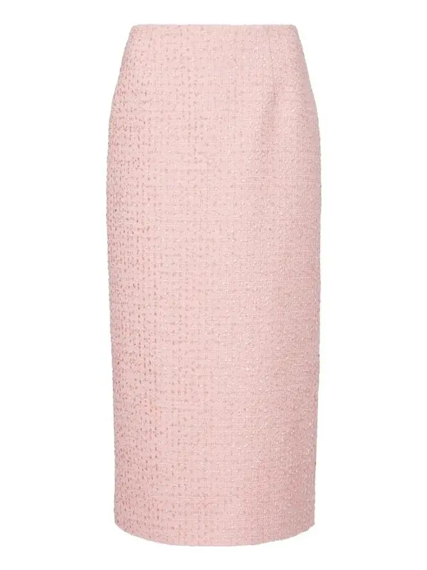 Carolina Herrera Pencil Tweed Skirt - Pink