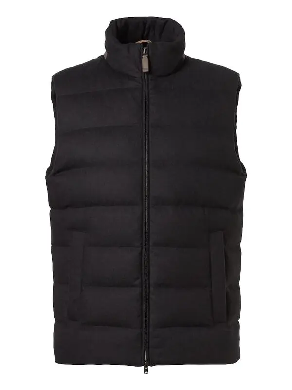 Herno Down-paneled Silk And Cashmere Vest - Black