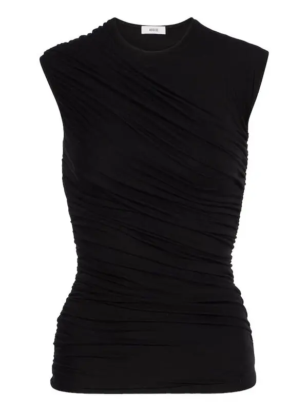 AGOLDE Ester Ruched Top - Black