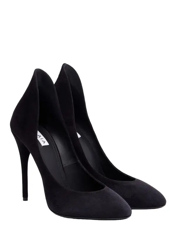 Alaïa Decollete 110 Suede Pumps - Black