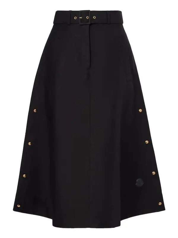 Moncler Cotton Midi Skirt - Black