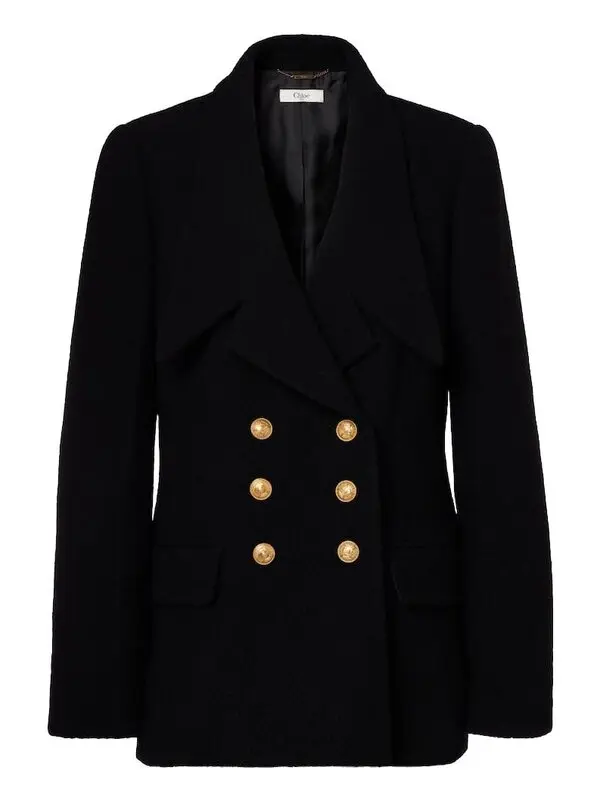 Chloé Wool-blend Bouclé Blazer - Black