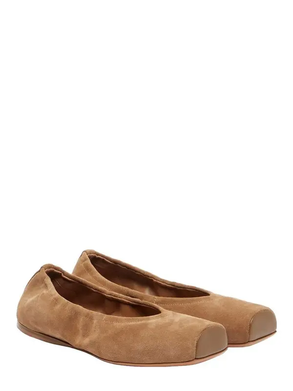 Alaïa Suede Ballet Flats - Brown