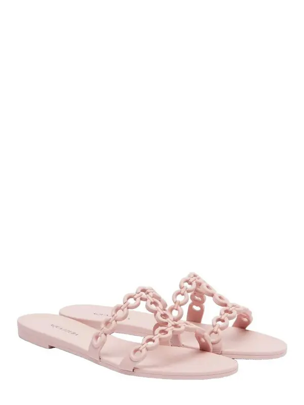AQUAZZURA Infinity Chain Jelly Slides - Pink