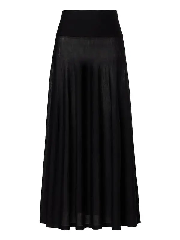 Alaïa Flared Maxi Skirt - Black