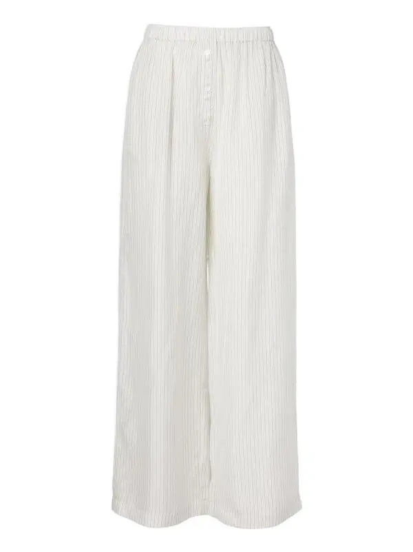 THE FRANKIE SHOP Brenna Striped Wide-leg Pants - White
